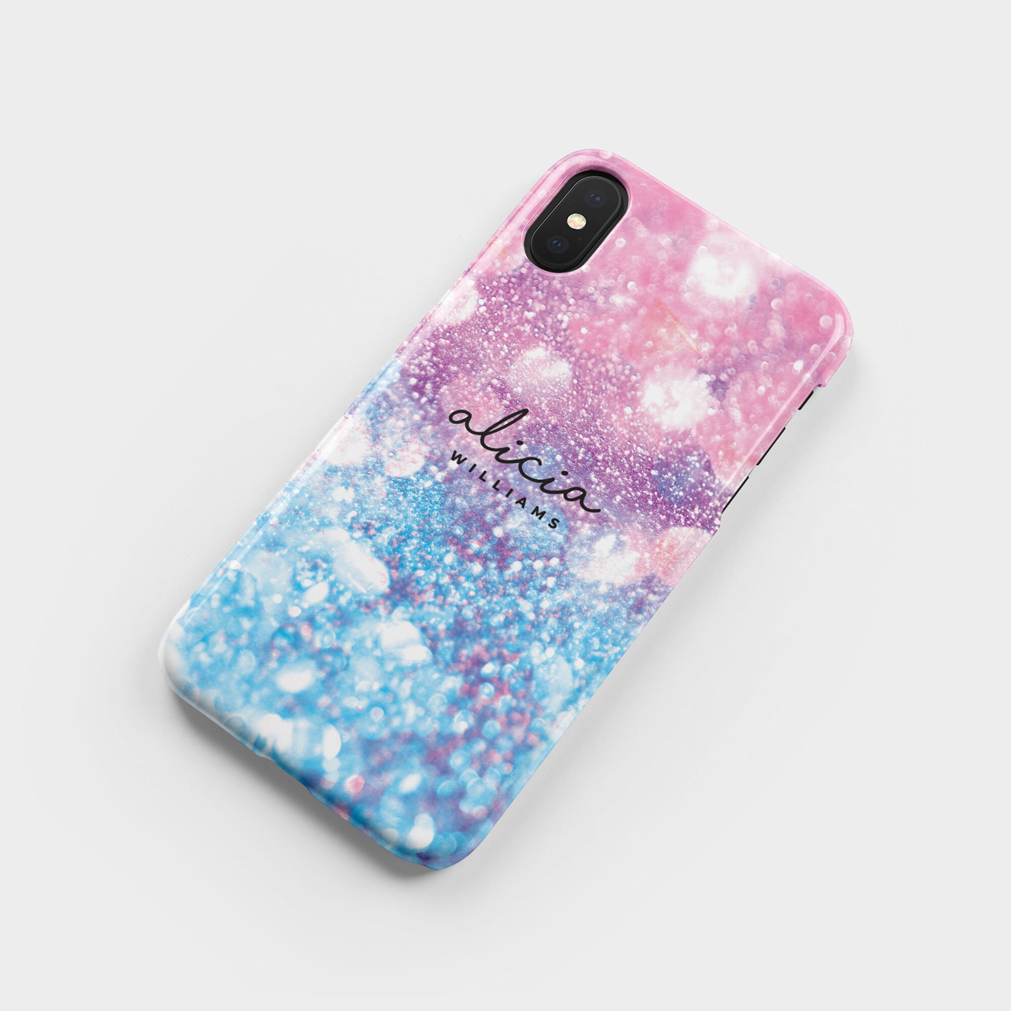 Personalised Initials Custom Hard Phone Case Faded Pink and - Etsy