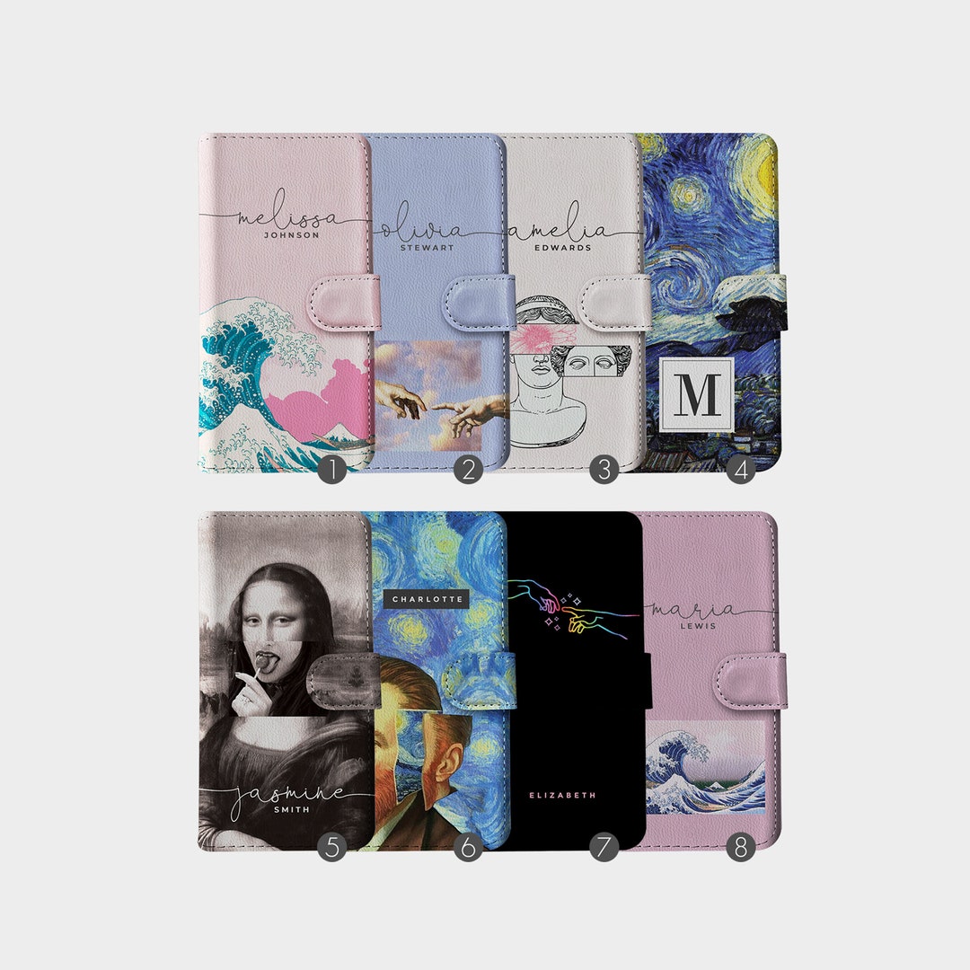 Personalised Custom Wallet Flip Phone Case Famous Art Mona Lisa Starry ...