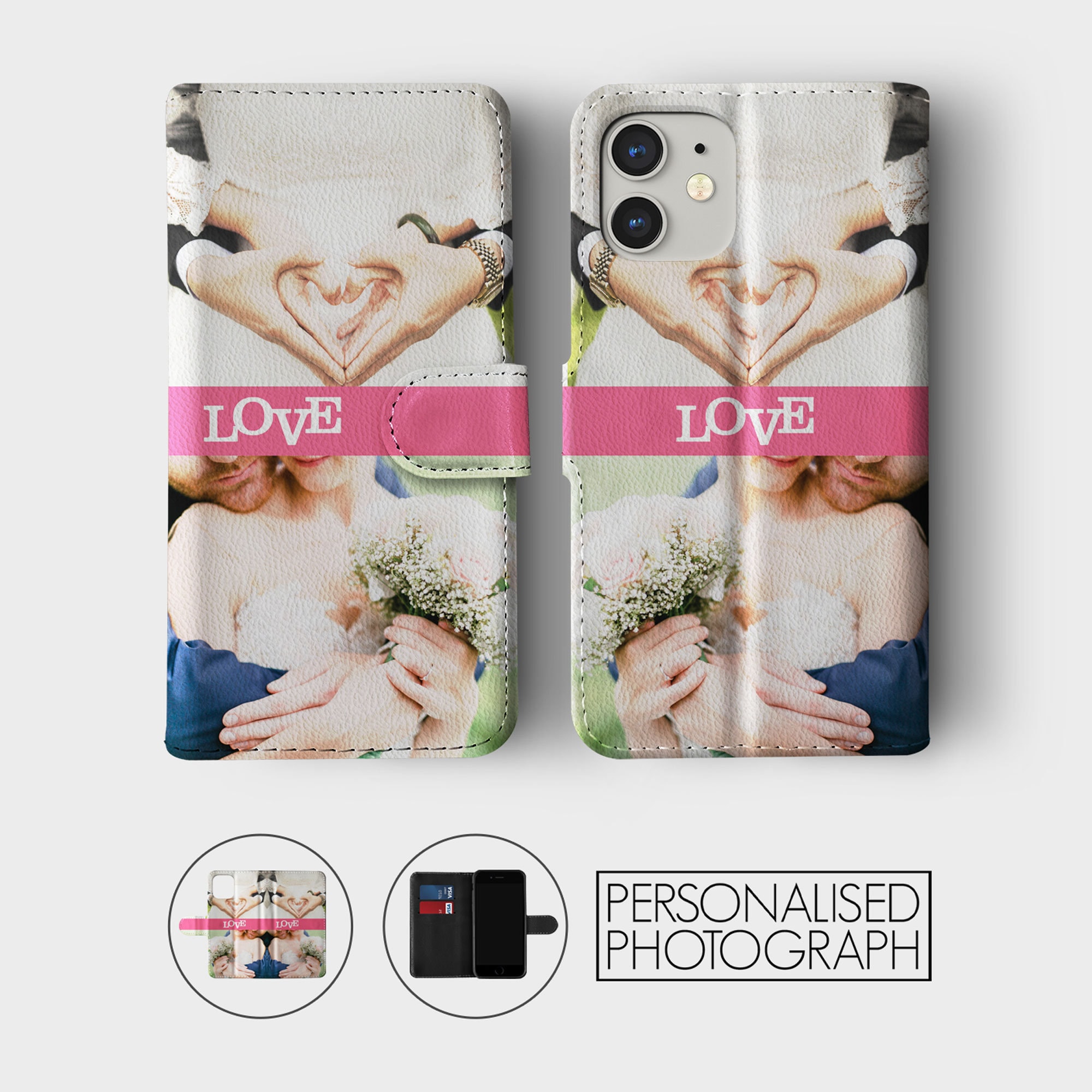 Personalised Flip Wallet Phone Case Custom Photo Picture Image - Etsy UK