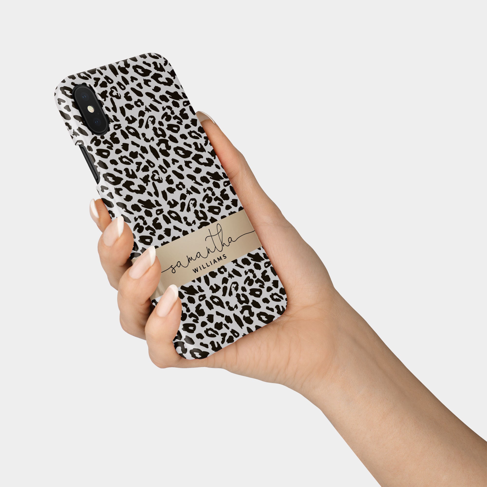 Personalised Custom Hard Phone Case Animal Print Leopard Skin - Etsy