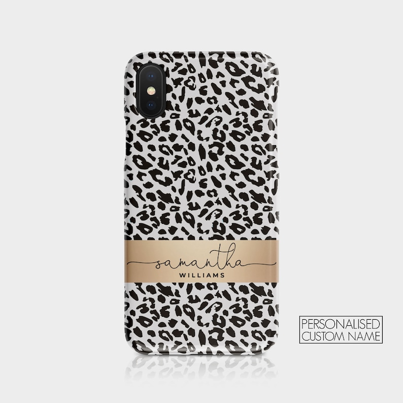 Personalised Custom Hard Phone Case Animal Print Leopard Skin - Etsy
