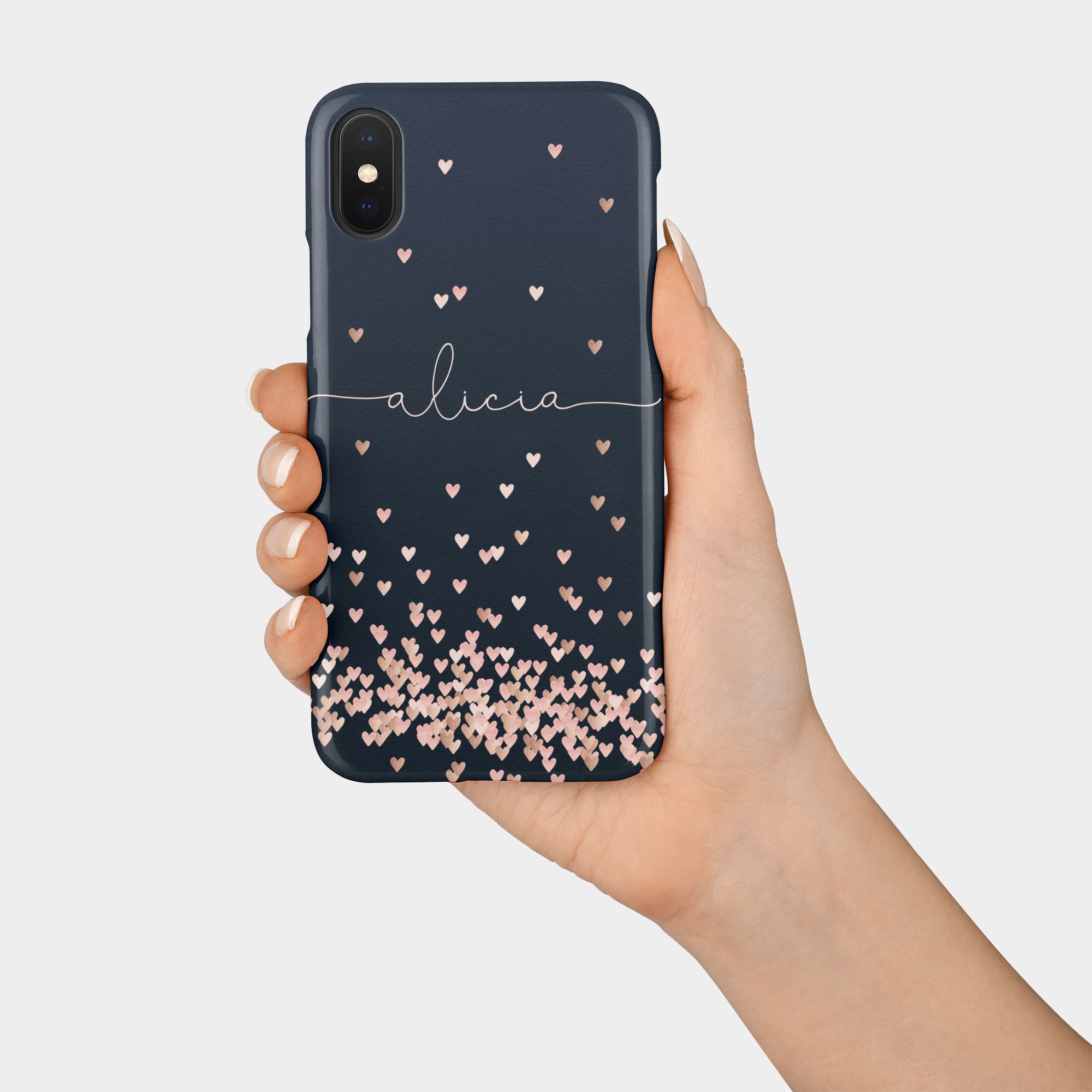 Personalised Initials Custom Hard Phone Case Rose Gold - Etsy