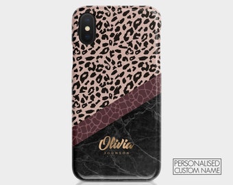 Personalised Custom Hard Phone Case Animal Print Leopard Skin - Etsy