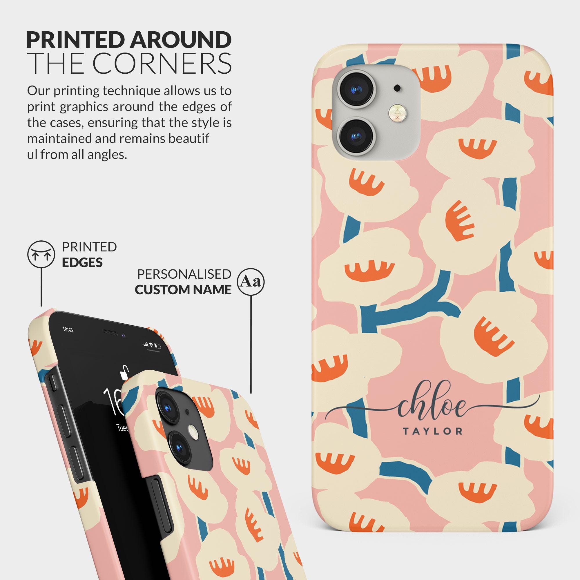Personalised Phone Case | Custom Name Initials for iPhone 17 16 16e 15 ...