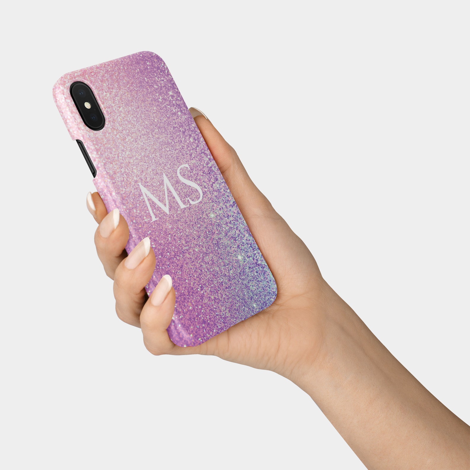 Personalised Initials Custom Hard Phone Case Luxory Purple Ombre ...