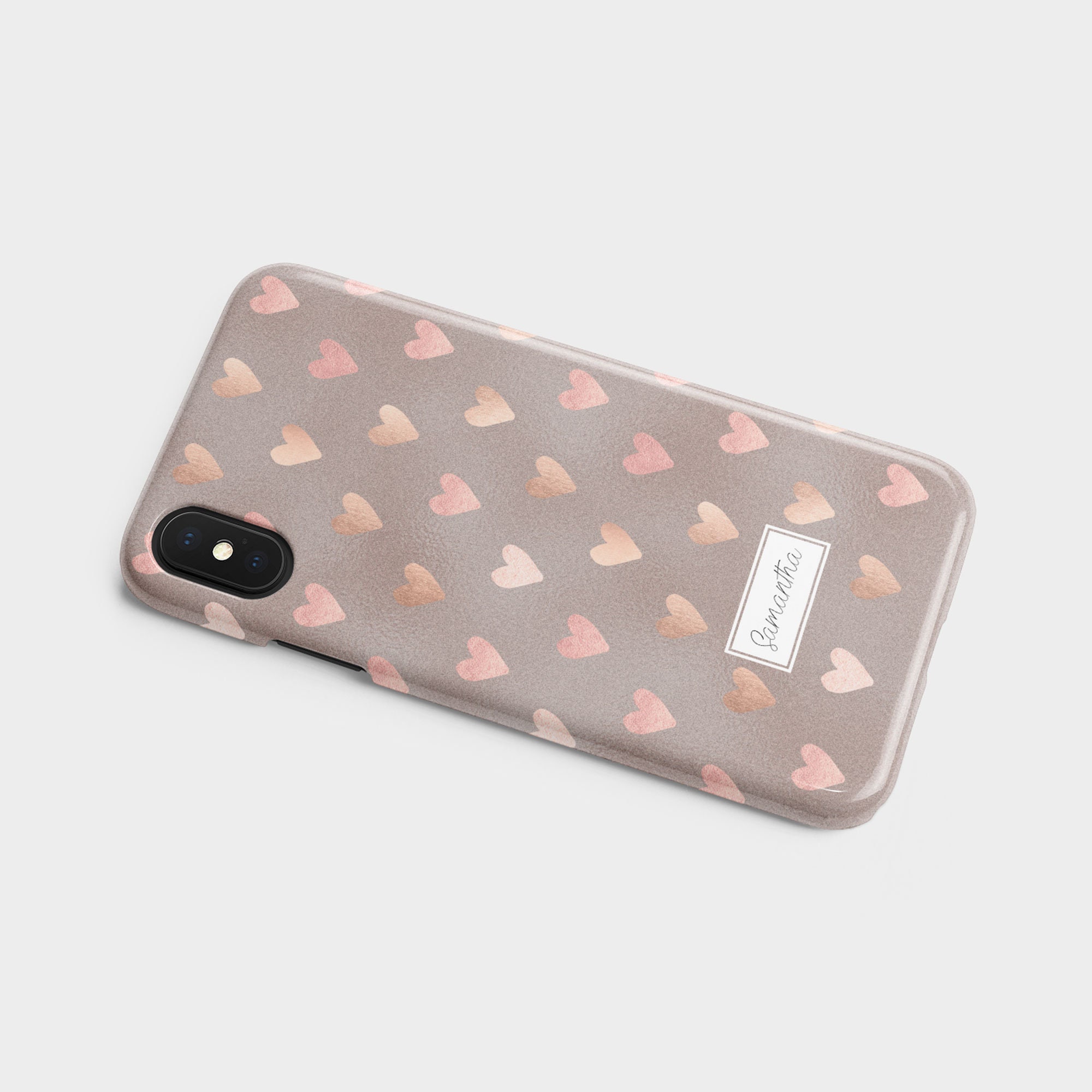 Personalised Initials Custom Hard Phone Case Ombre Love Hearts - Etsy