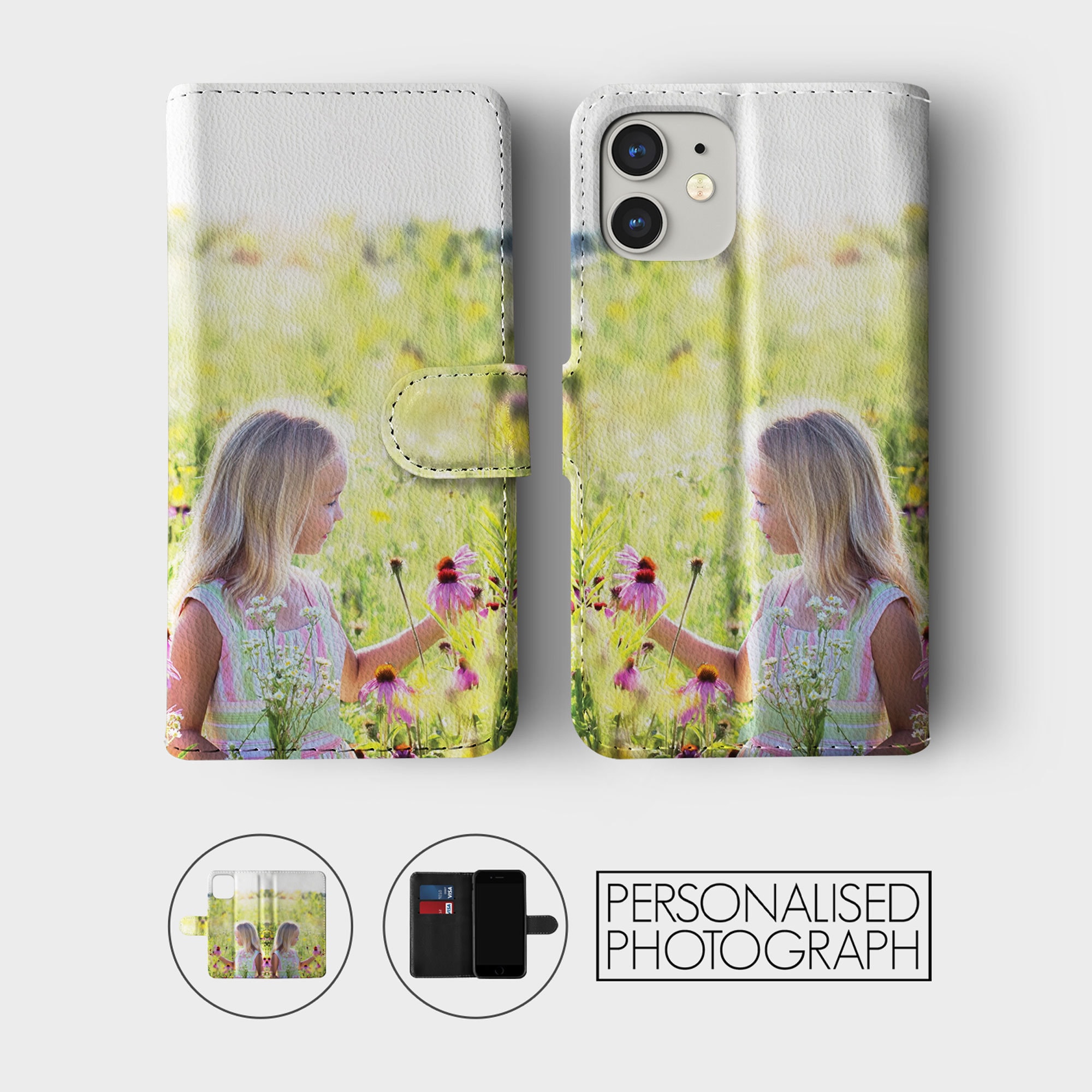 Personalised Flip Wallet Phone Case Custom Photo Picture Image - Etsy UK