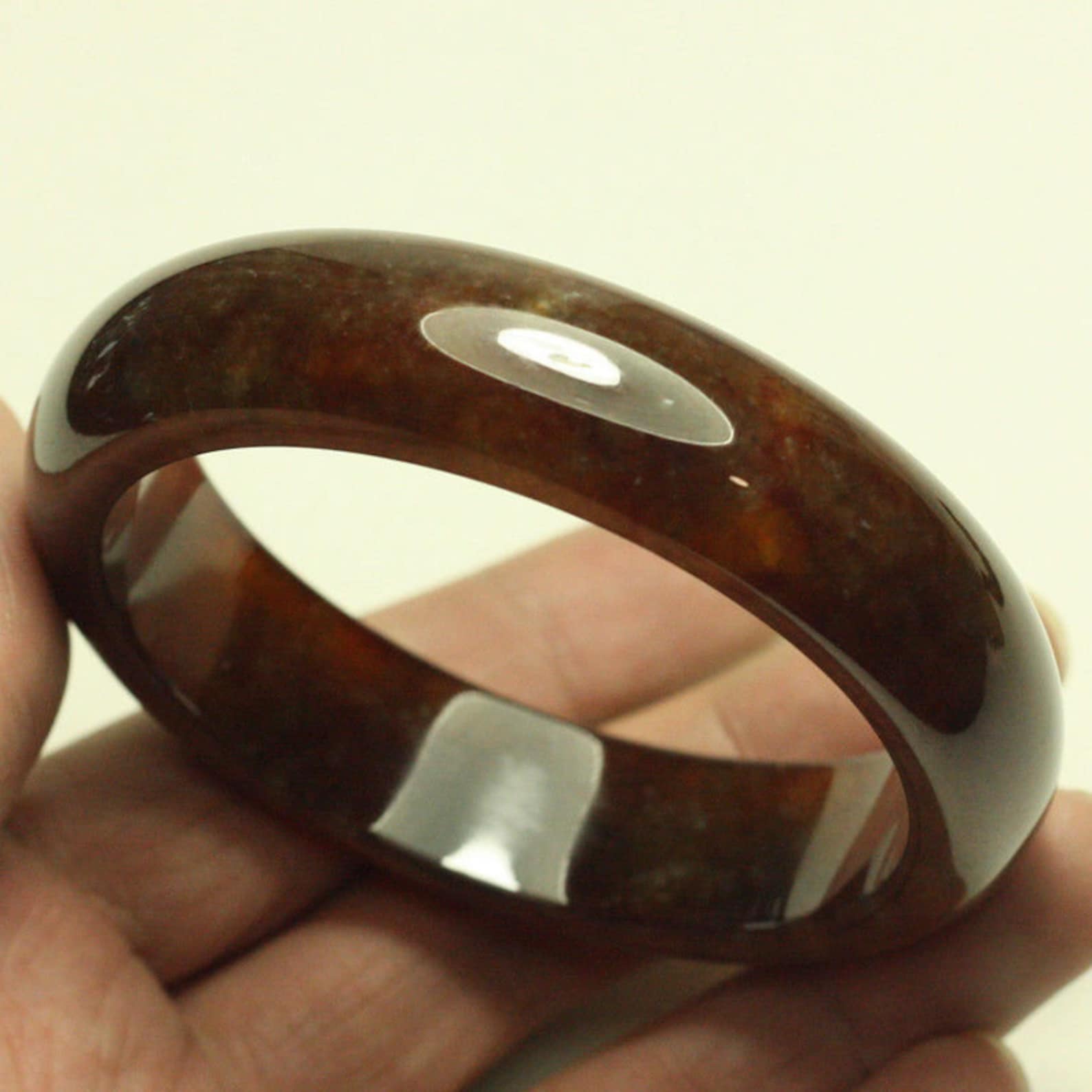 62mm Certified Grade A Natural Red Brown Isabellenius Jadeite JADE ...