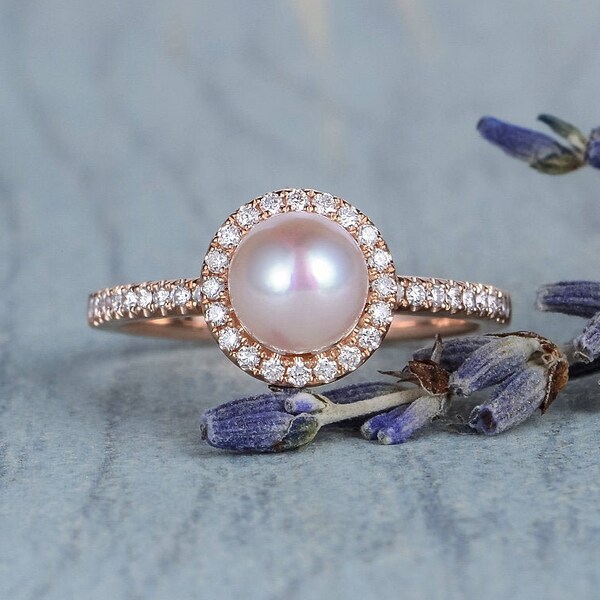 Pink Pearl Ring - Etsy