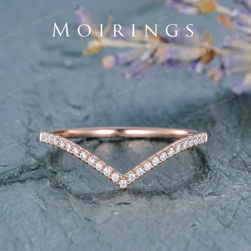 Gold Chevron Wedding Band - Etsy