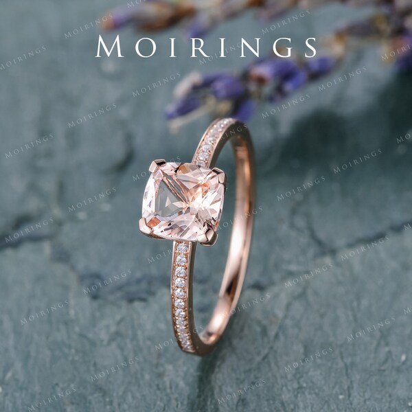 Rose Gold Cushion Cut Ring - Etsy