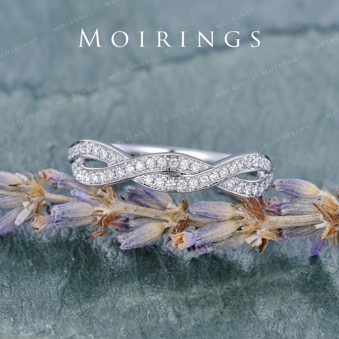 Infinity Wedding Band Diamond Love Knot Ring Unique Women Half - Etsy