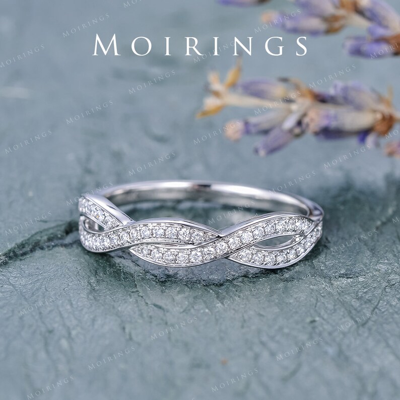 Infinity Wedding Band Diamond Love Knot Ring Unique Women Half - Etsy