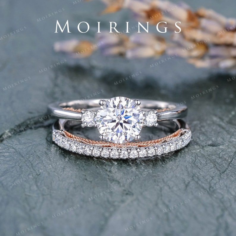 Custom Filigree Engagement Ring Set Peekaboo Solitaire Ring - Etsy