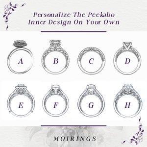 Moissanite Engagement Ring Set Rose Gold Cathedral Setting Peekaboo ...