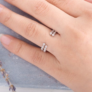 Art Deco Diamond Open Bands Set Wedding Band Women White Gold Custom ...