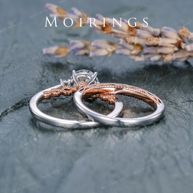 Custom Filigree Engagement Ring Set Peekaboo Solitaire Ring - Etsy