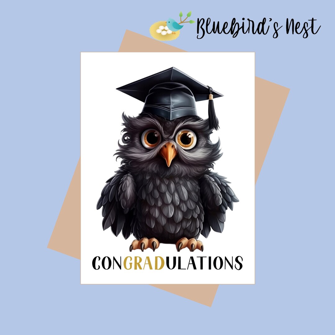 Owl Graduation Card: Whimsical Congratulations Greeting - Etsy