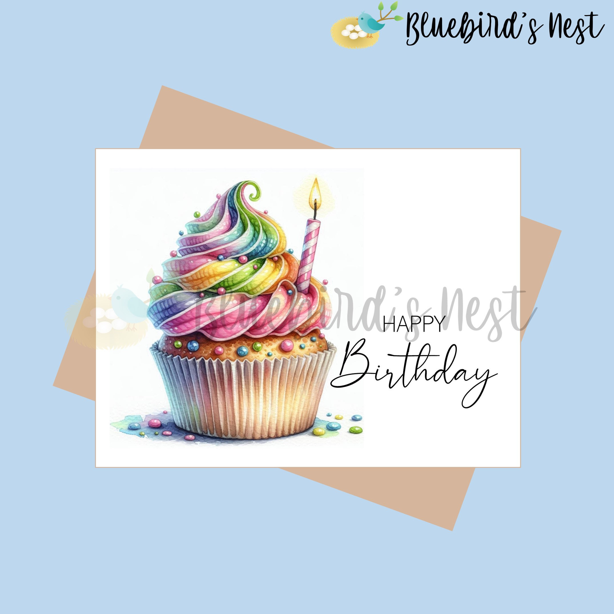 Happy Birthday Cupcake - Etsy
