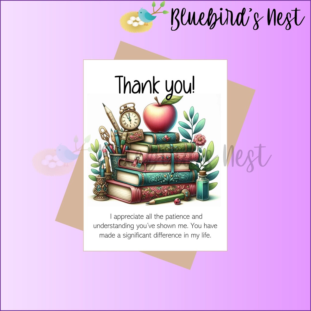 Teacher Appreciation - Thank You for Your Patience and Understanding - Etsy