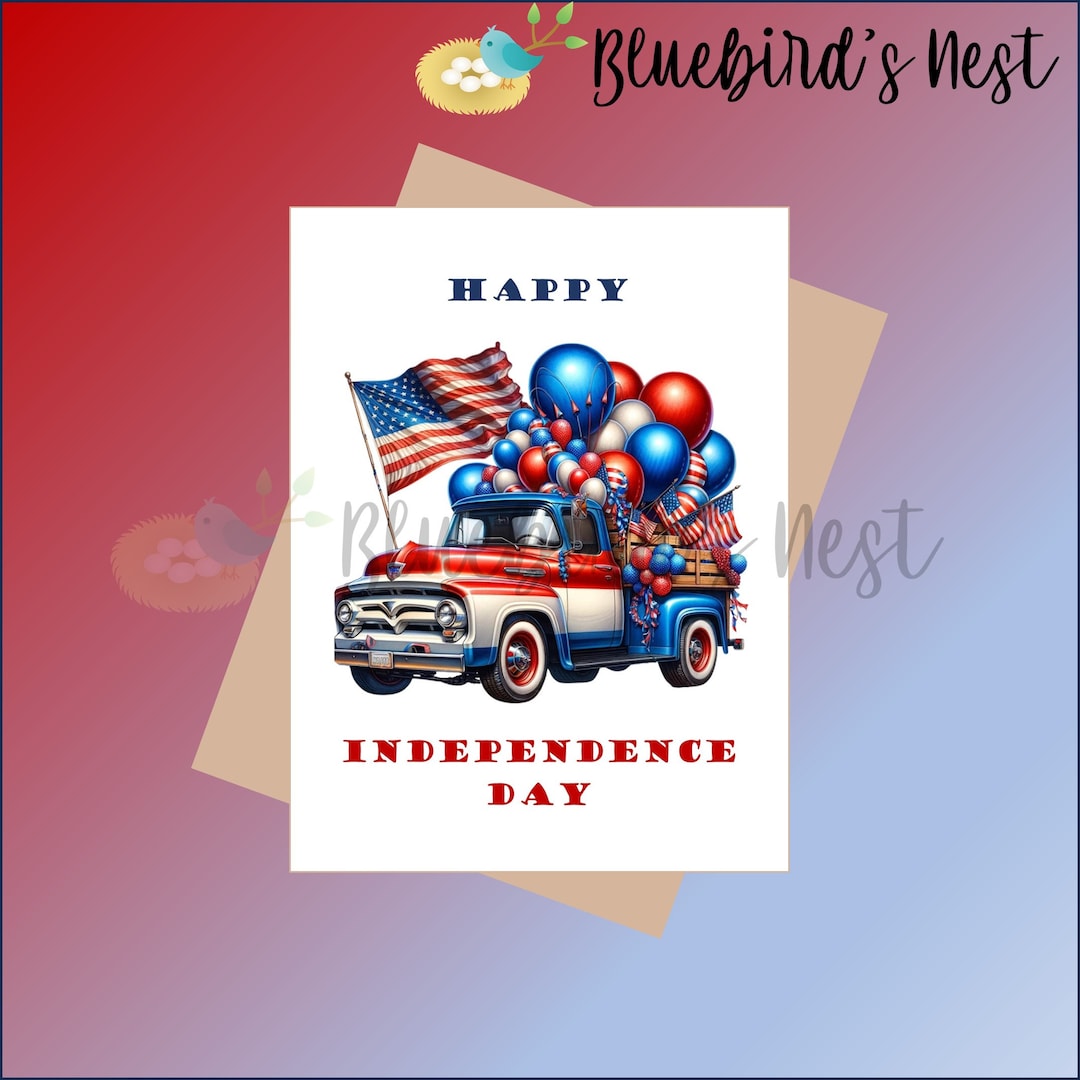 Happy Independence Day Truck - Etsy