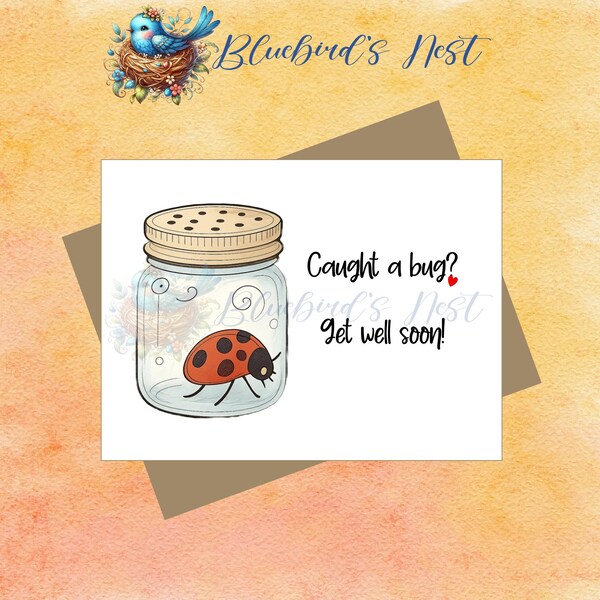 Bug Get Well Card - Etsy