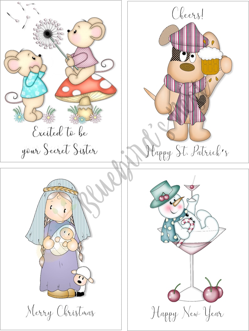 Secret Sister Card Set (12) - Etsy