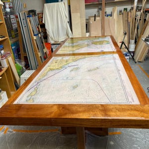 Epoxy Resin Dining Table With Nautical Maps or Pictures - Etsy