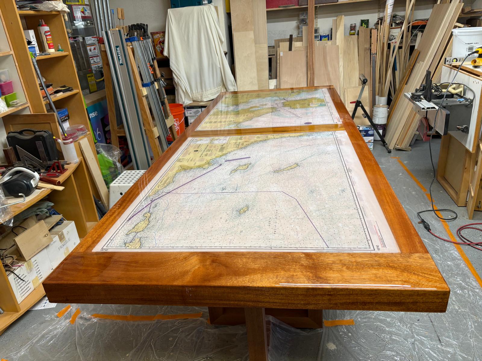 Epoxy Resin Dining Table With Nautical Maps or Pictures - Etsy