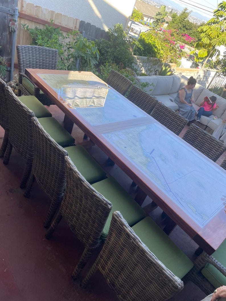 Epoxy Resin Dining Table With Nautical Maps or Pictures - Etsy
