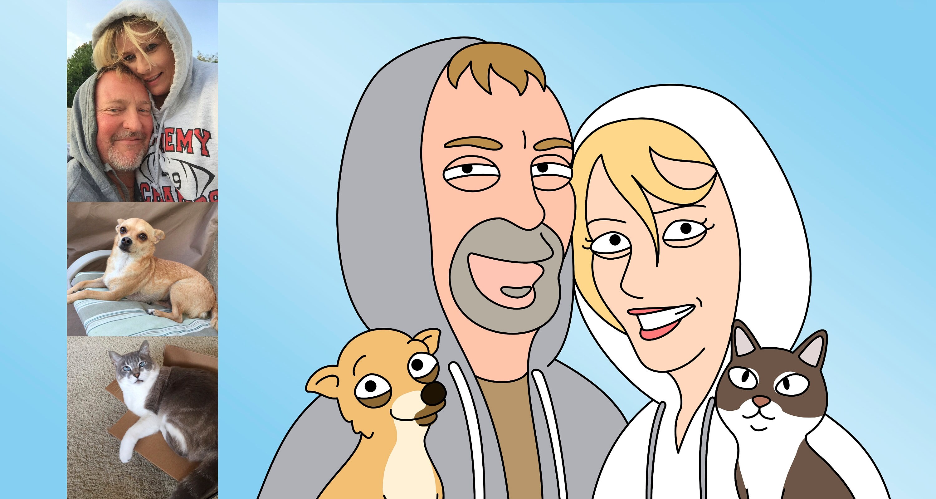 Family G. Family portrait up to 6 characters: people or | Etsy