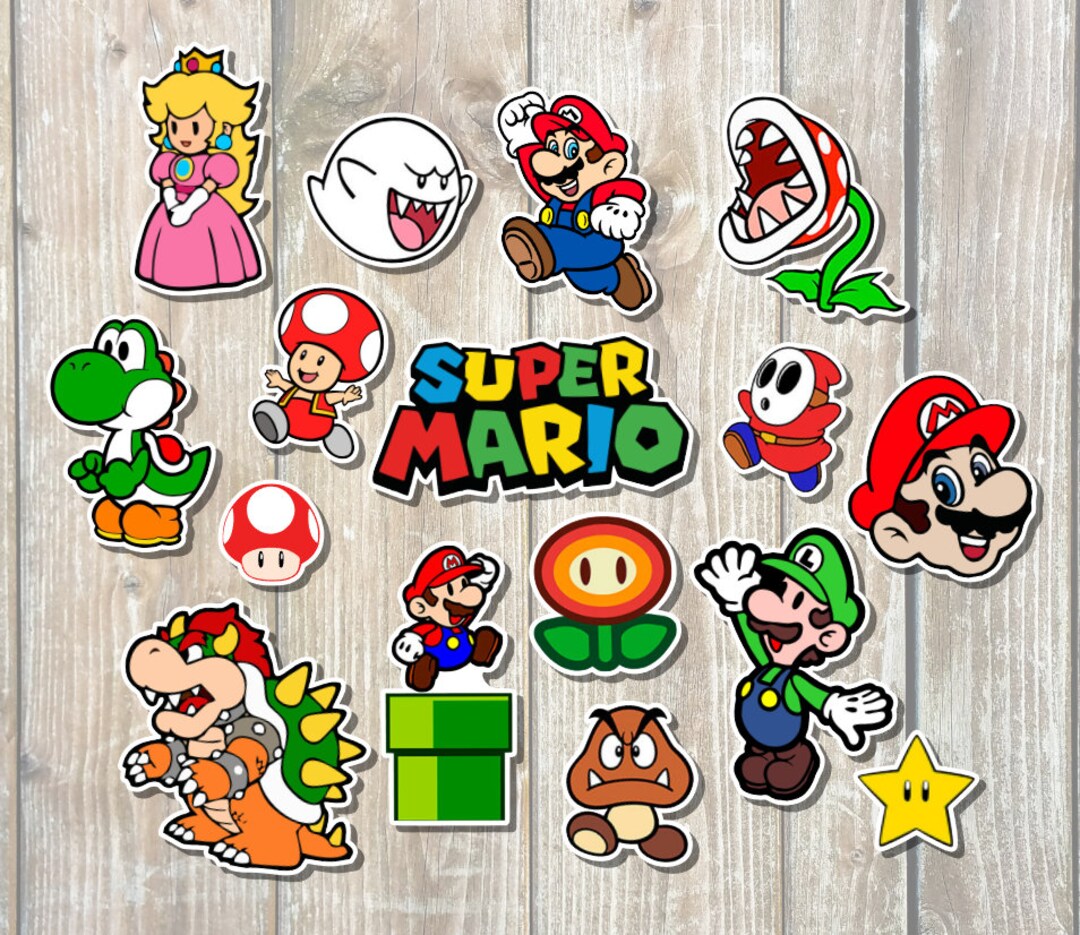 Super Mario Water Bottle Laptop Waterproof Stickers - Etsy