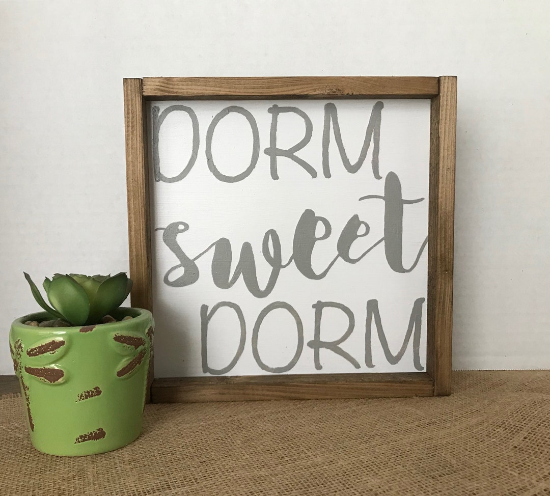Dorm Sweet Dorm Sign, Rustic Wood Framed Decor - Etsy