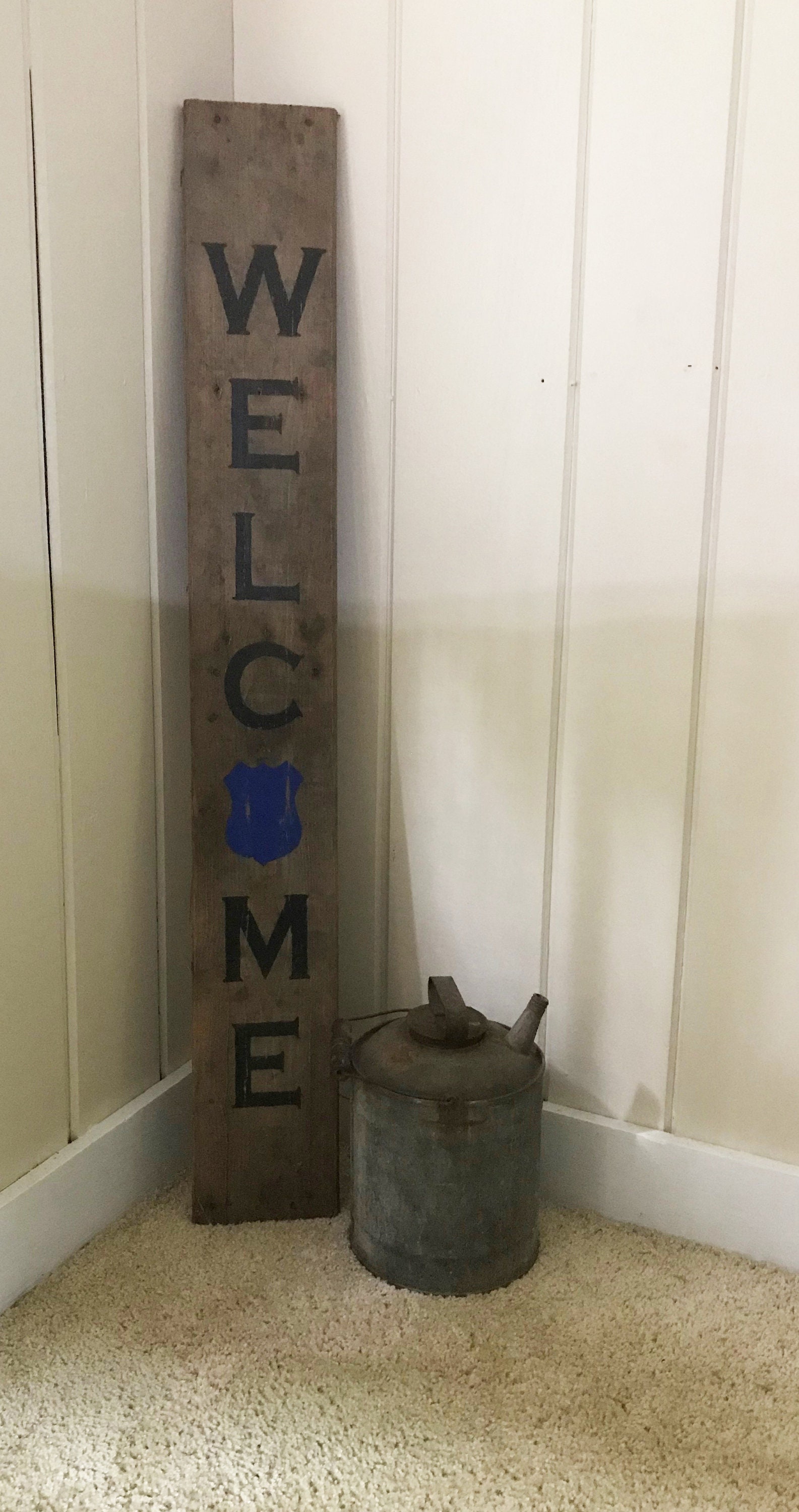 Distressed welcome Pallet Police Sign / Made to - Etsy