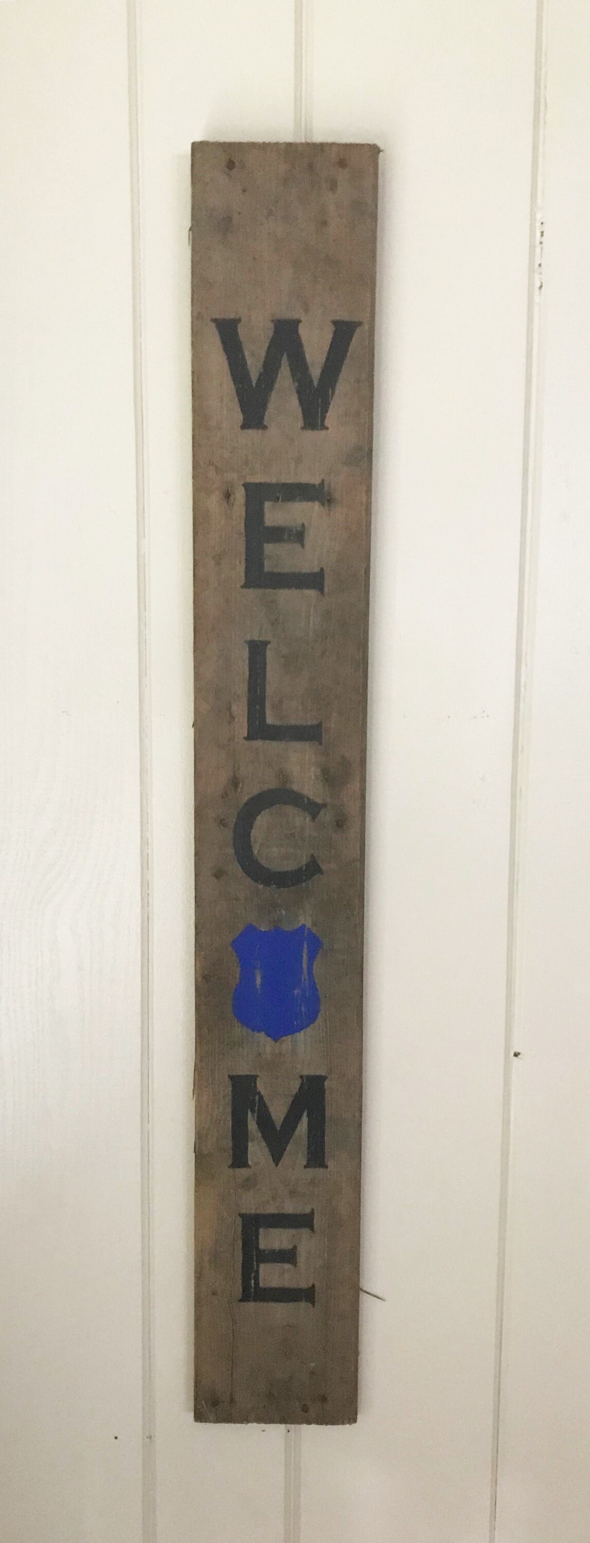 Distressed welcome Pallet Police Sign / Made to - Etsy