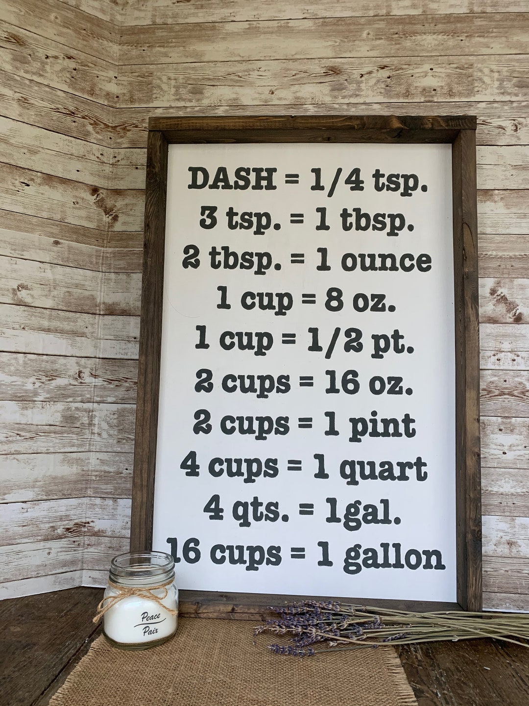 Kitchen Measurement Sign / Made to Order Sign / Rustic Wood Decor ...