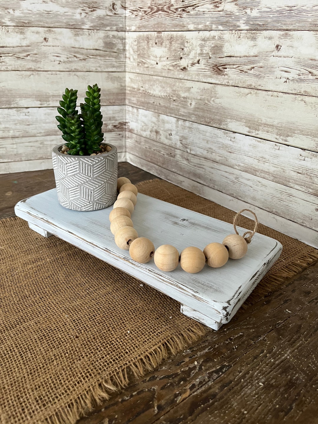 Wood Risers, Wood Tray, Farmhouse Décor, Pedestal Tray, Rustic Tray ...