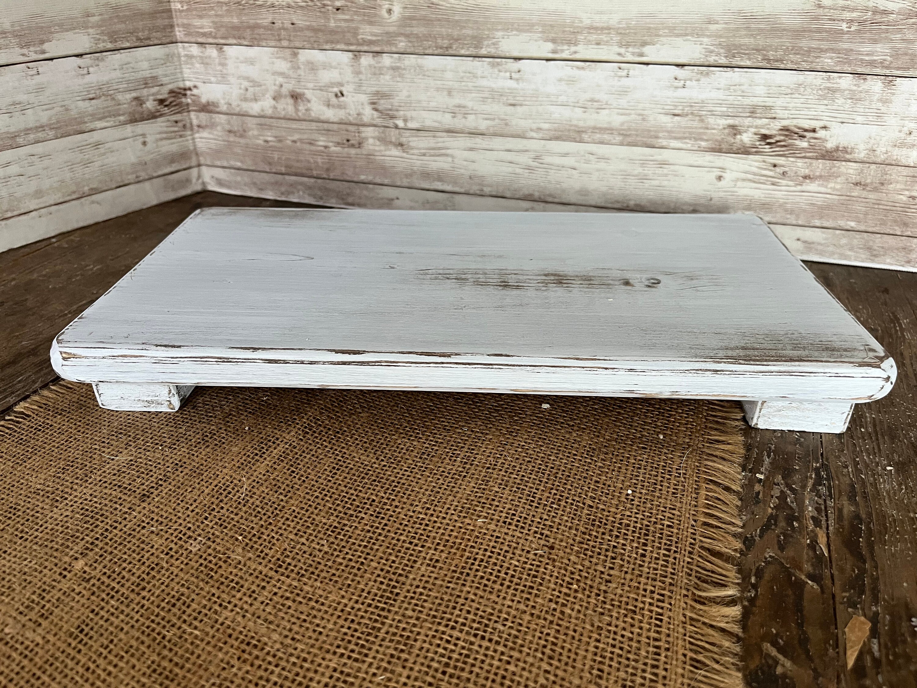Wood Risers, Wood Tray, Farmhouse Décor, Pedestal Tray, Rustic Tray ...