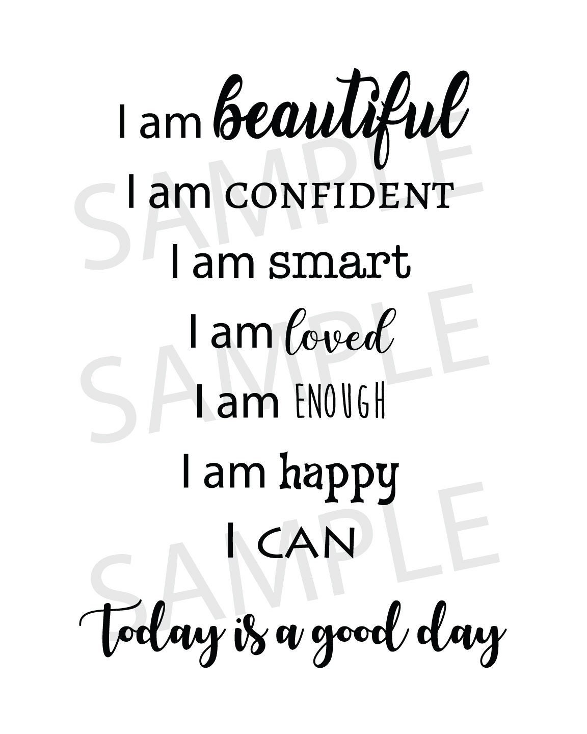 SVG Files for Cricut Wall Art, Printable Quote Sign, Daily Affirmations ...