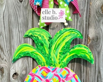 Monogramed Pineapple Door Hanger - Etsy