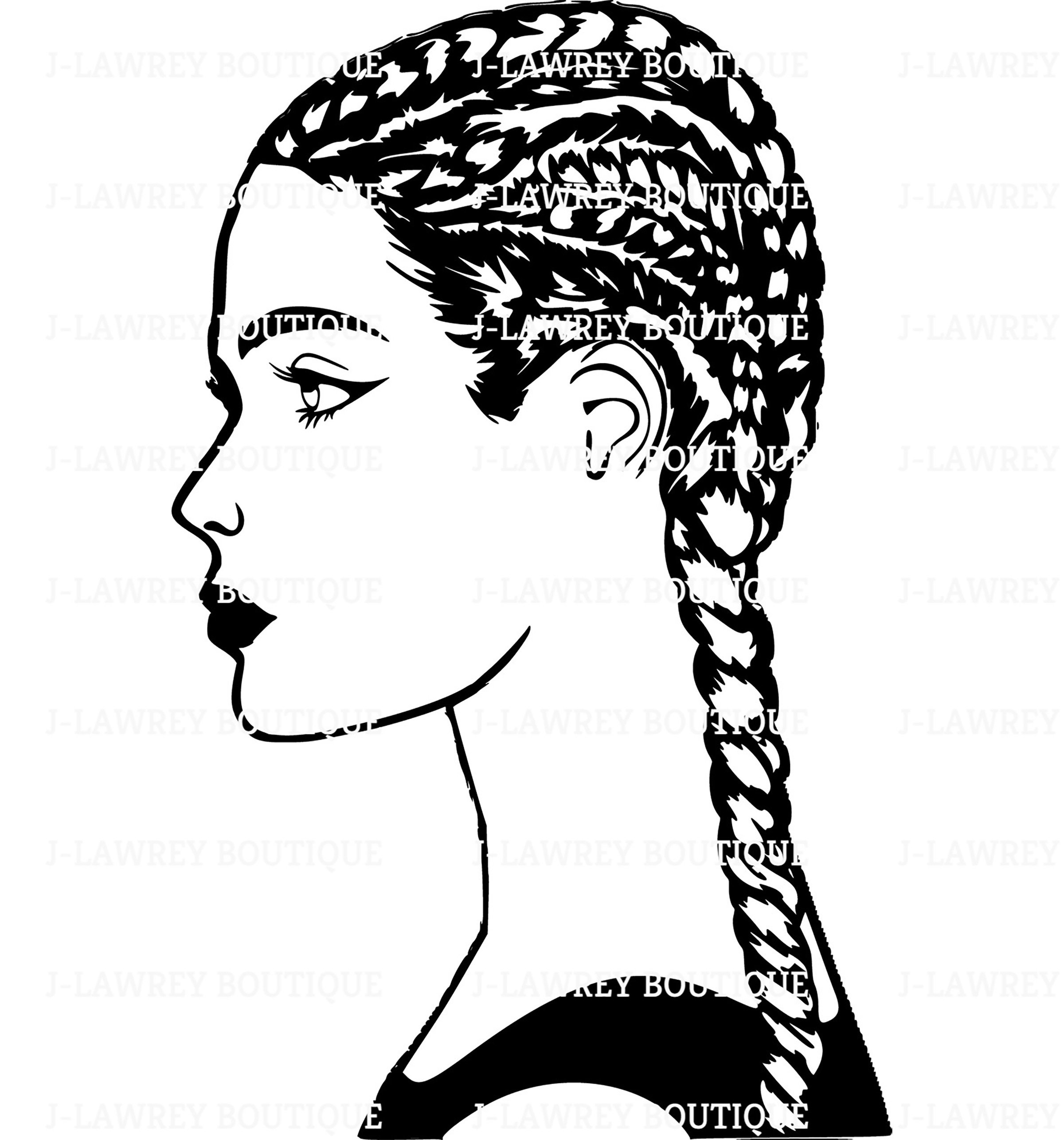 Braided Woman SVG PNG JPEG Clip Art - Etsy