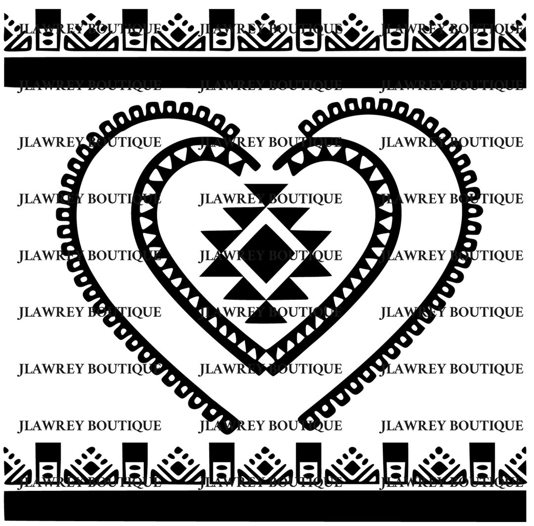 Aztec Tribal Heart Pattern SVG, JPEG, PNG, Clip Art - Etsy
