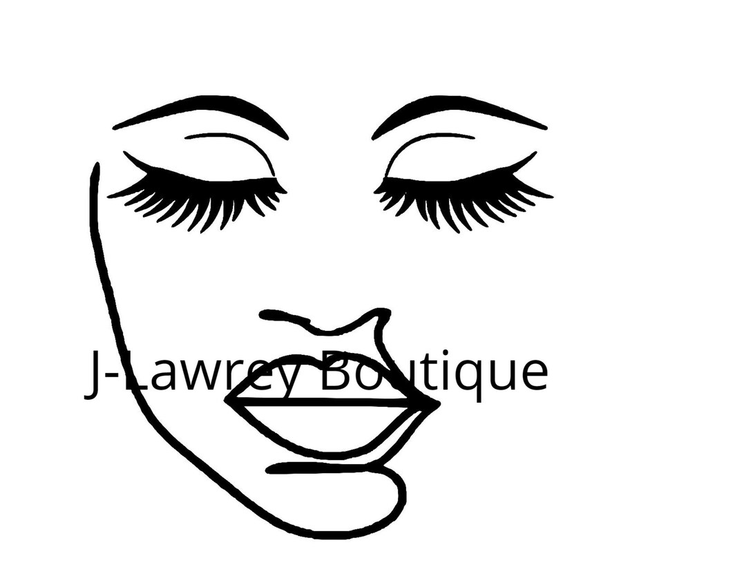Line Face Svg, Eyelashes Svg, Lips Svg, Dxf, Png - Etsy