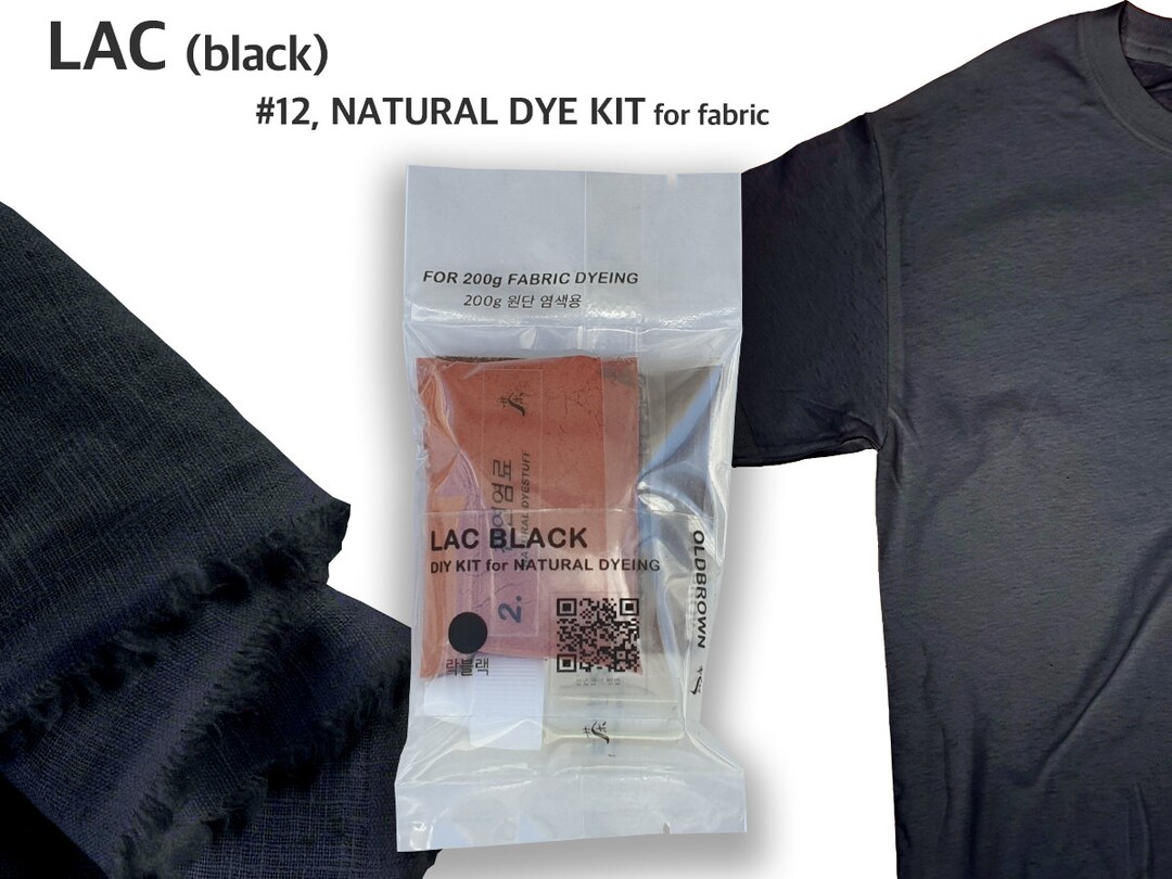 Lac Natural Dye Kit for 0.45lb Fabric, Black Navy Color, Natural Dye ...