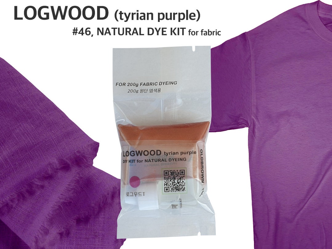 Logwood + Lac Dye Kit for 0.45lb Fabric, Tyrian Purple Color, Natural ...