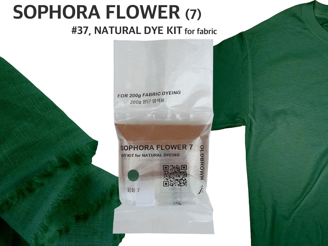 Sophora Flower + Logwood Dye Kit for 0.45lb Fabric, Forest Green Color ...