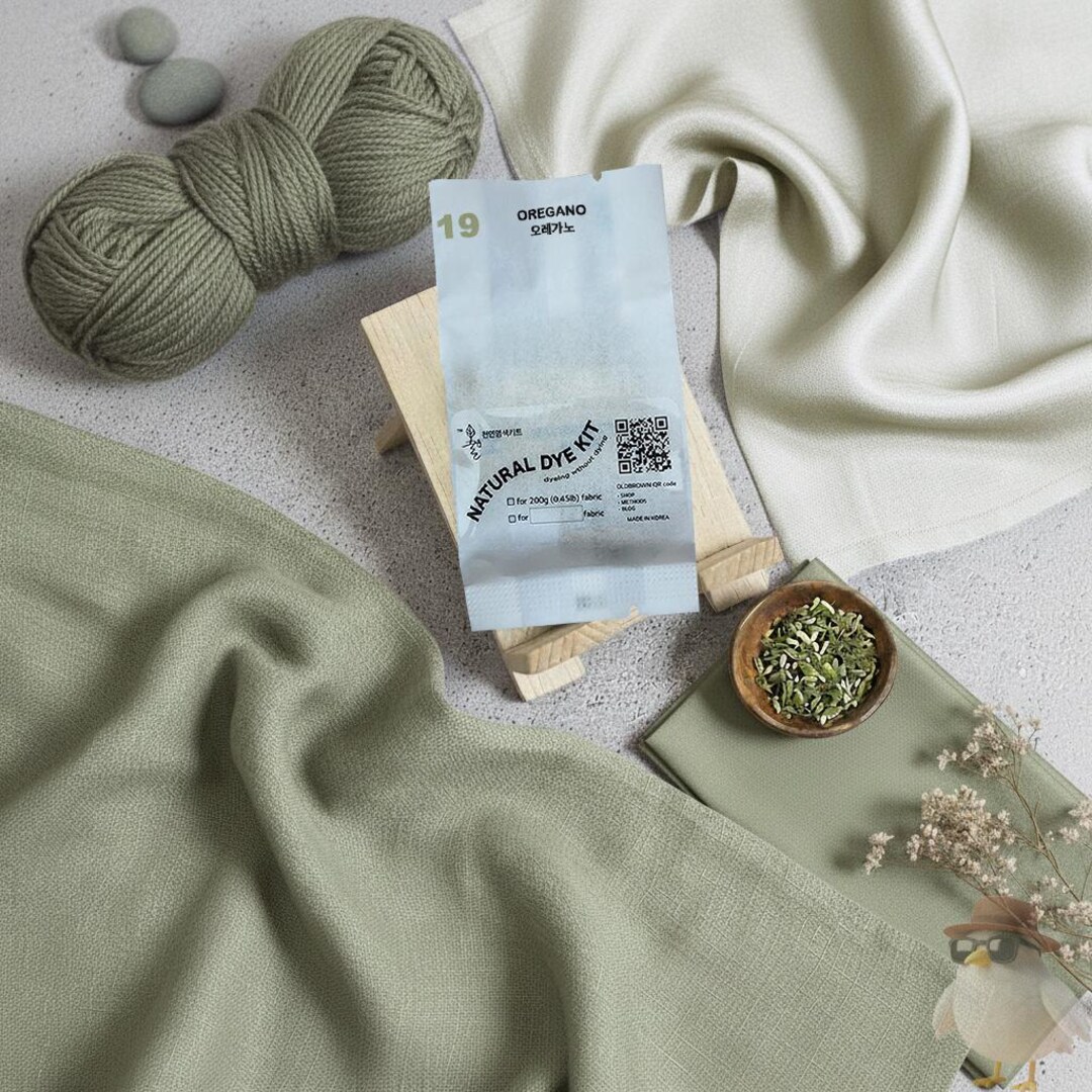 Oregano Natural Dye Kit for 0.45lb Fabric - Soft Coin Gray Plant Dye ...