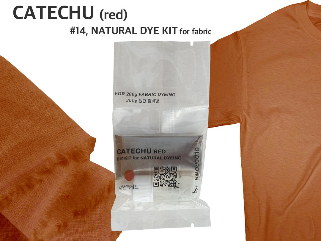Catechu Natural Dye Kit for 0.45lb Fabric, Rust Red Color, Natural Dye ...