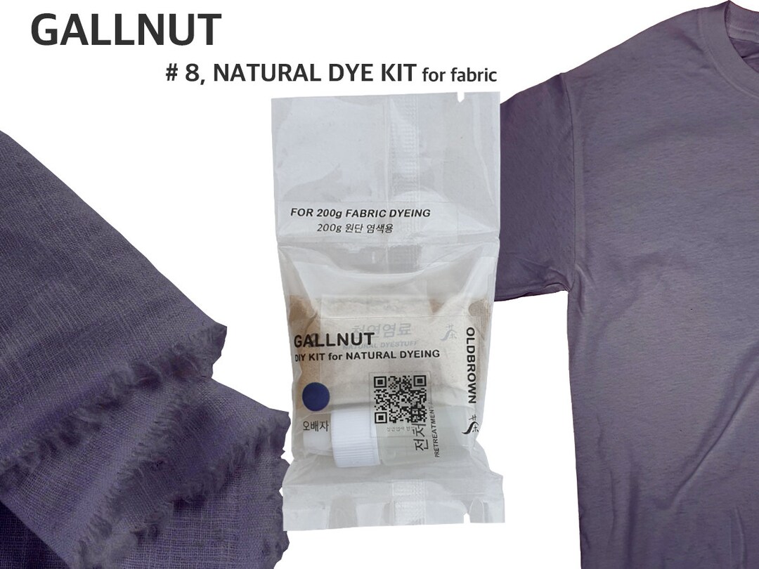 Gallnut Natural Dye Kit for 0.45lb Fabric, Dark Purple Color, Natural ...
