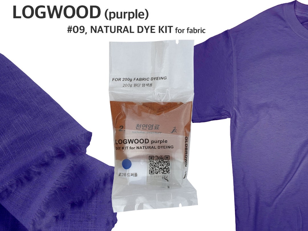 Logwood Natural Dye Kit for 0.45lb Fabric, Violet Purple Color, Natural ...